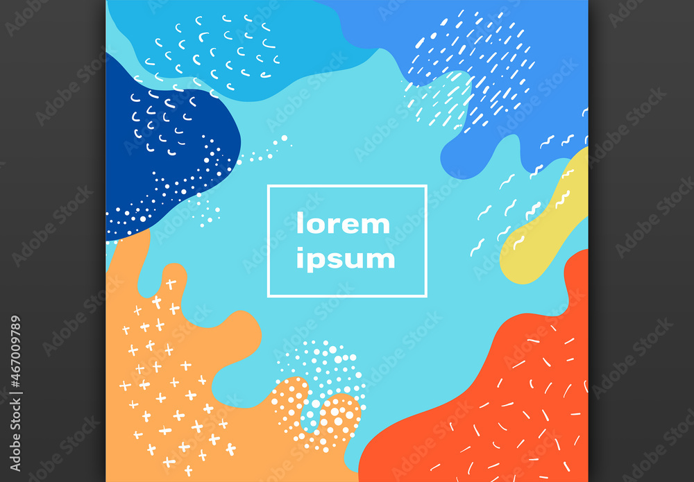 Contemporary Modern Trendy Doodle Handdrawn Background Template with ...