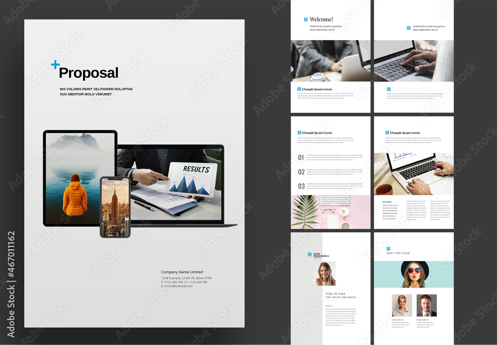 Minimal Project Proposal Layout Stock Template | Adobe Stock