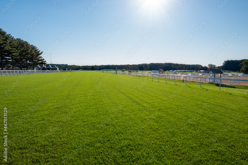 Empty horse racing track as sport background Stock Photo | Adobe Stock