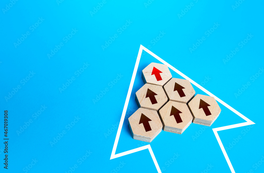 The unidirectional arrows are combined into a large arrow. Organizing ...