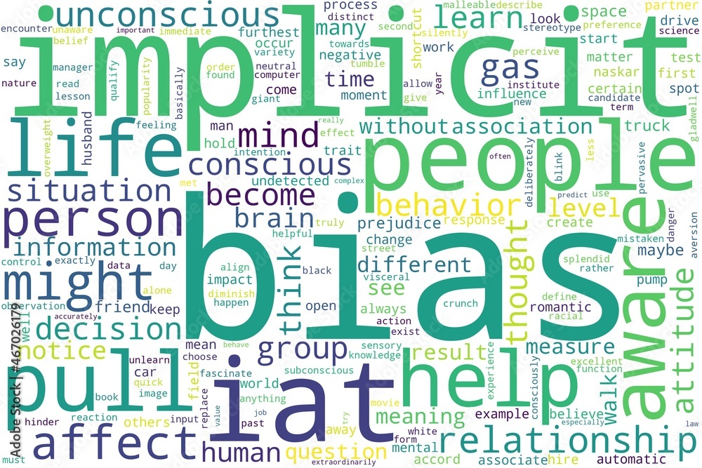 Word tag cloud on white background. Concept of bias Stock Illustration ...