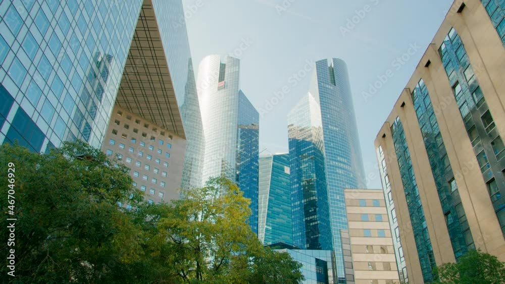 Paris Downtown, France with Modern Skyscrapers and Glass Office ...