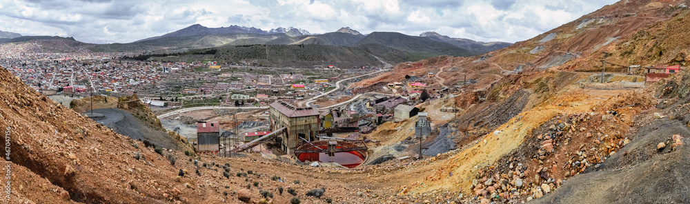 Panoramic view of silver mines of Cerro Rico in Potosi, Bolivia, South ...
