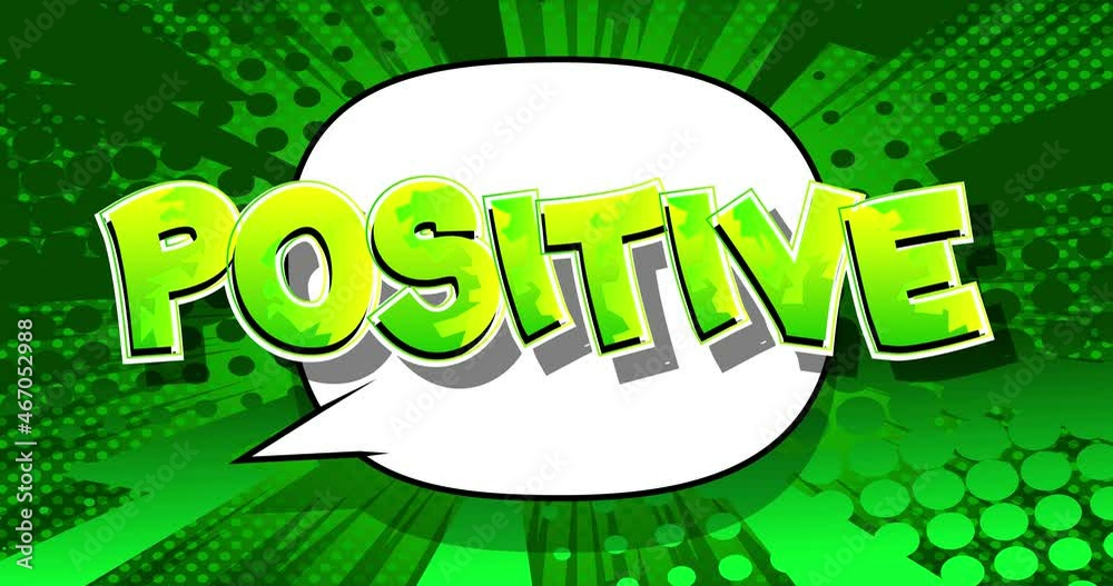 Negative positive. Motion poster. 4k animated Comic book word text ...