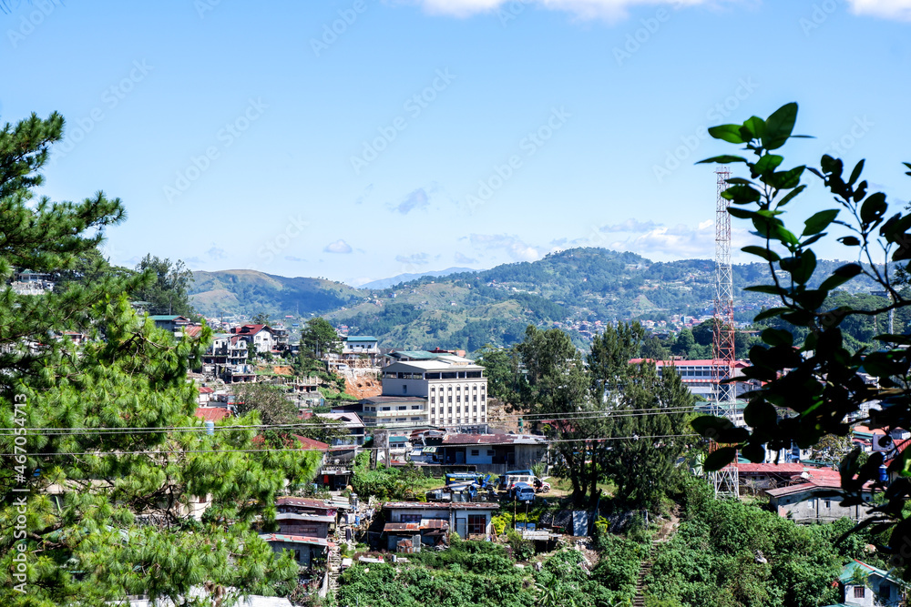 Mountains of Baguio City with its Colorful Houses and Serene Trees ...