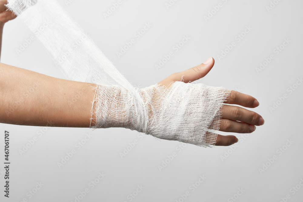 hand injury bandaging close-up medicine Stock Photo | Adobe Stock