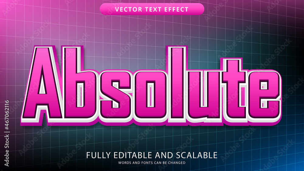 absolute text effect editable eps file Stock Vector | Adobe Stock