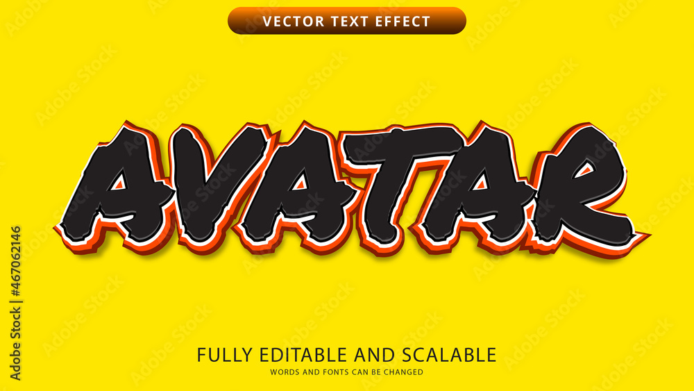 avatar text effect editable eps file Stock Vector | Adobe Stock