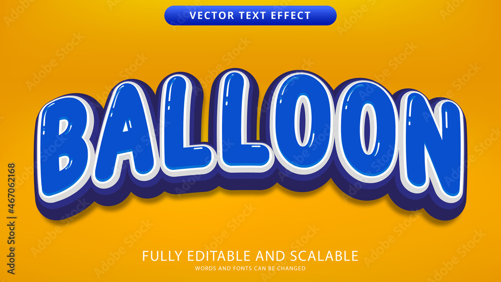 balloon text effect editable eps file Stock Vector | Adobe Stock