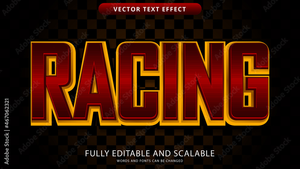 racing text effect editable eps file Stock Vector | Adobe Stock