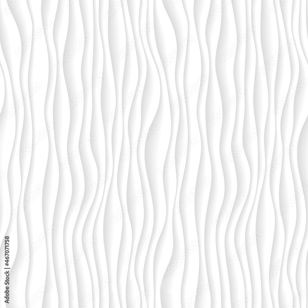 Wavy line tile, white seamless texture. Abstract wave pattern, nature ...