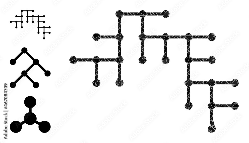 Low-poly binary circuit icon, and similar icons. Polygonal binary circuit vector is designed ...