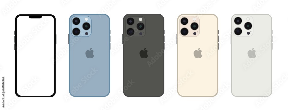 Realistic set mockup iphone 13 pro all colors, mockup smartphone with ...