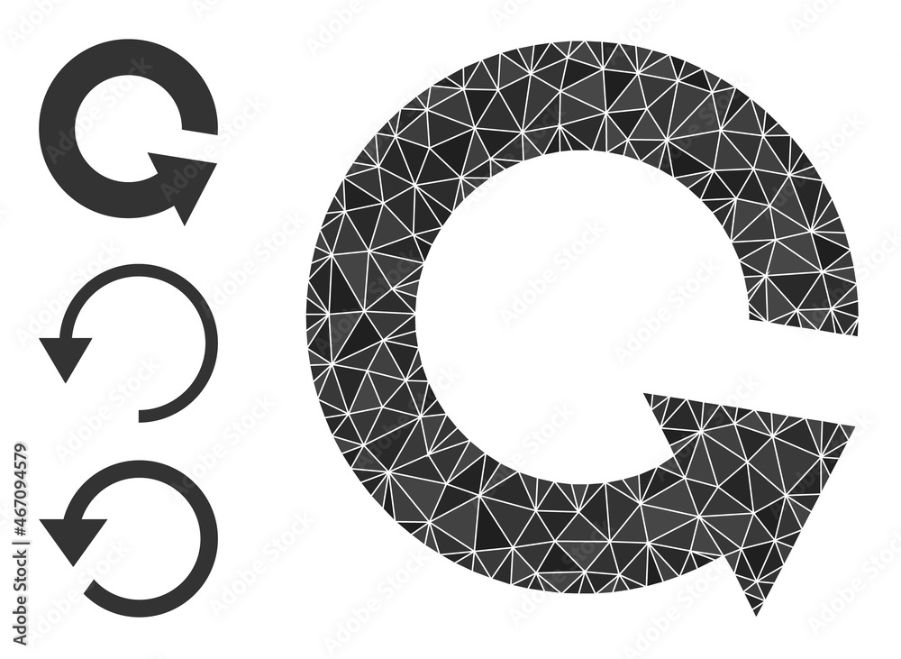 Lowpoly Rotate Ccw Icon And Similar Icons Polygonal Rotate Ccw Vector Is Filled Of Random