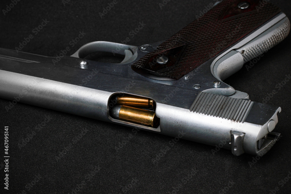 Automatic white gun stainless steel pistol weapon model m1911 with real ...