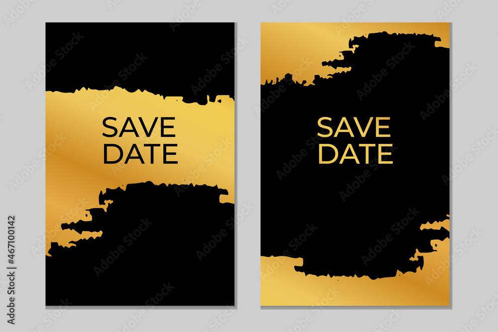 Greeting invitation card template design with graphics on gray ...