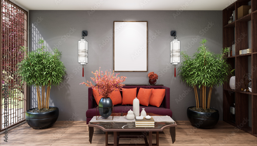 3D illustration Mockup photo frame in spa massage room Stock ...