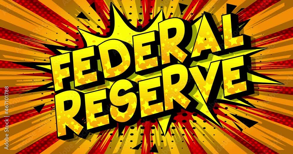 Federal Reserve. Motion poster. 4k animated Comic book word text ...