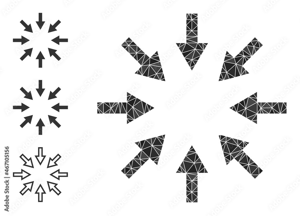 lowpoly compact arrows icon, and similar icons. Polygonal compact ...