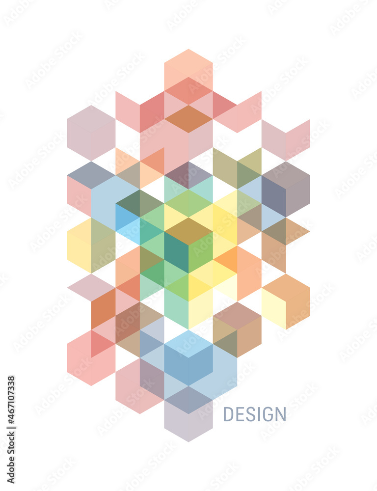 Abstract geometric background with transparent colored figures ...