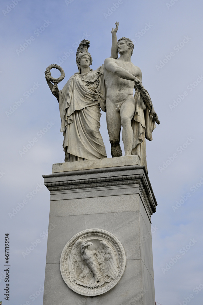 Greek mythology statue on Schloss bridge, Museum Island, Unter den ...