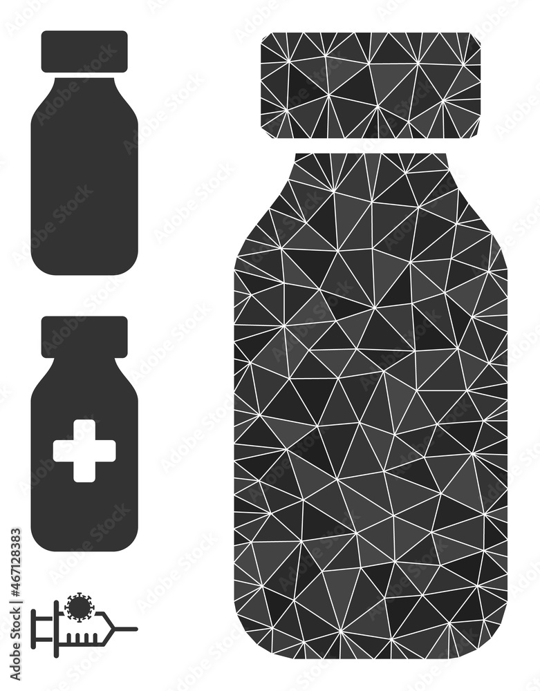 Low-poly vial icon, and similar icons. Polygonal vial vector is ...