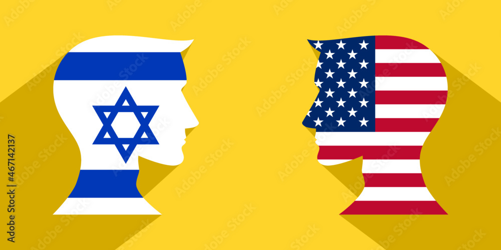 face to face concept. usa vs israel. vector illustration Stock Vector ...