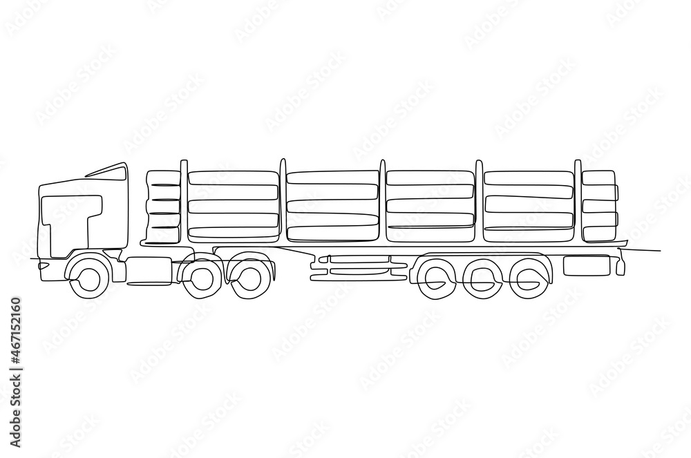 A loaded logging truck for the forestry site ready to transport logs to ...