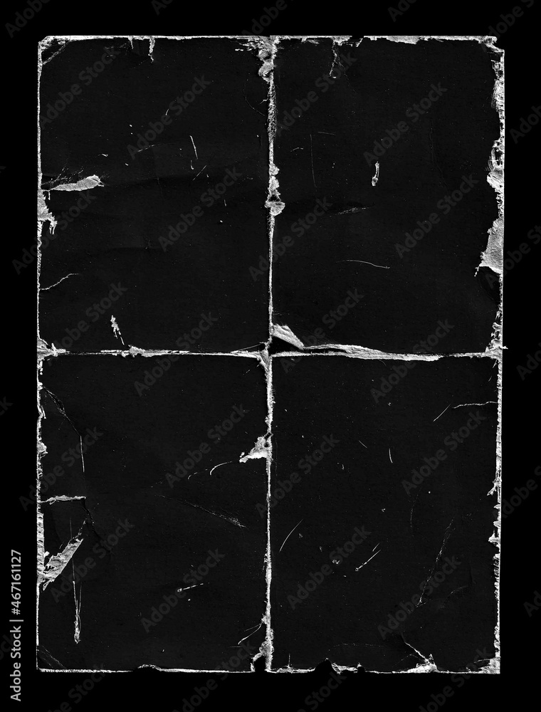 Old Black Empty Aged Damaged Paper Poster Cardboard Photo Card. Rough ...