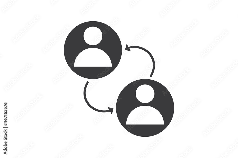 Peer to peer icon on white background for website, application ...