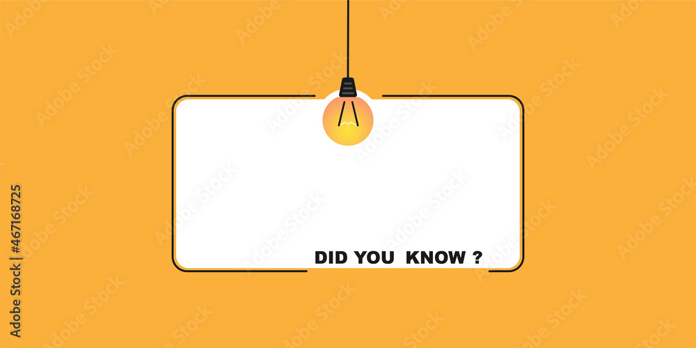 Did you know and lightbulb illustration Stock Vector | Adobe Stock