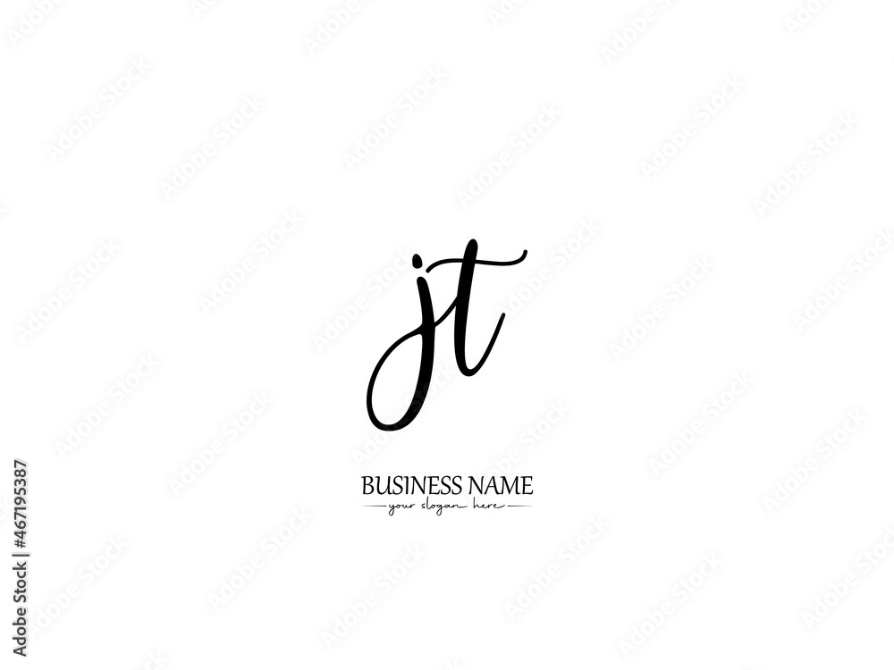 initial JT Logo, Signature JT j t Letter Logo Icon Vector Stock Stock ...