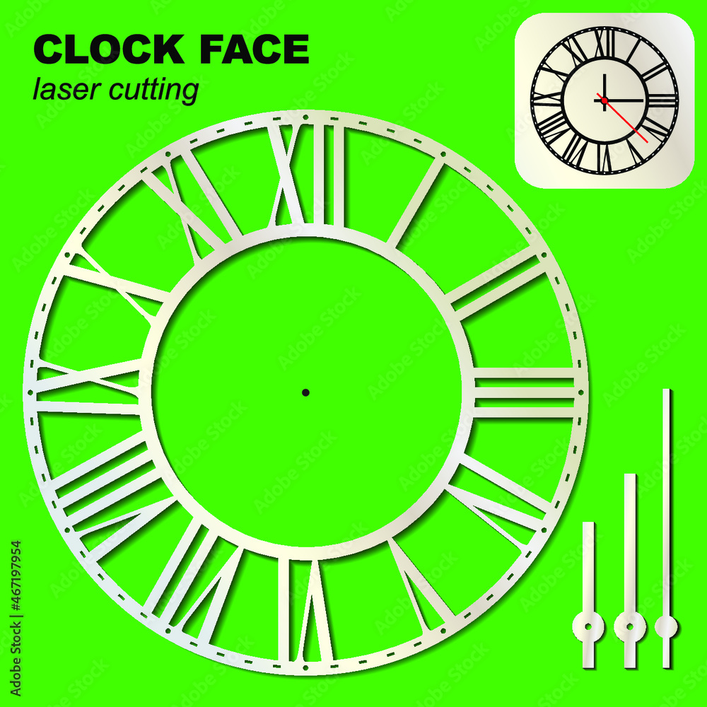 Clock Face Template With Hour Minute And Second Hands Suitable For 