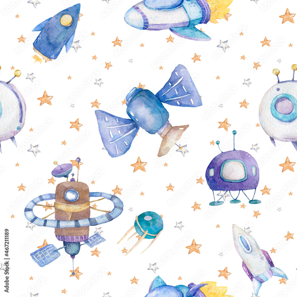 Astronaut baby boy girl space suit pattern Baby shower. Little boy and ...