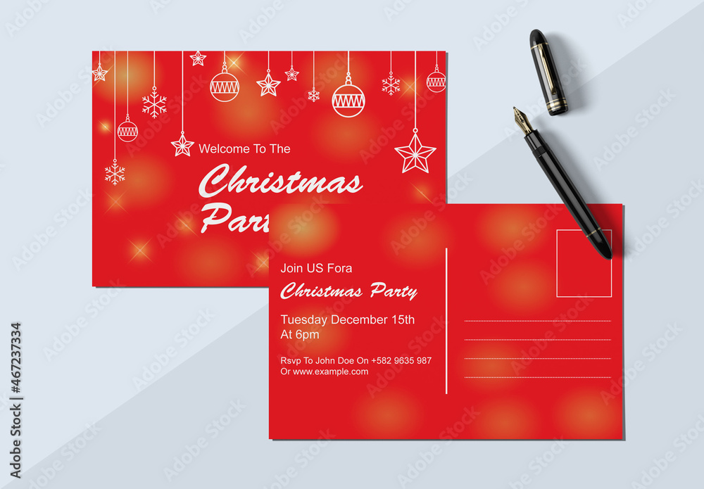 Christmas Post Card Design Stock Template | Adobe Stock