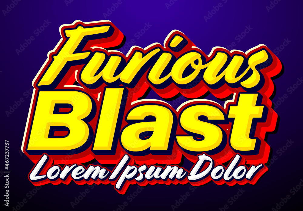 Furious Blast Explosive Red Text Effect Stock Template | Adobe Stock