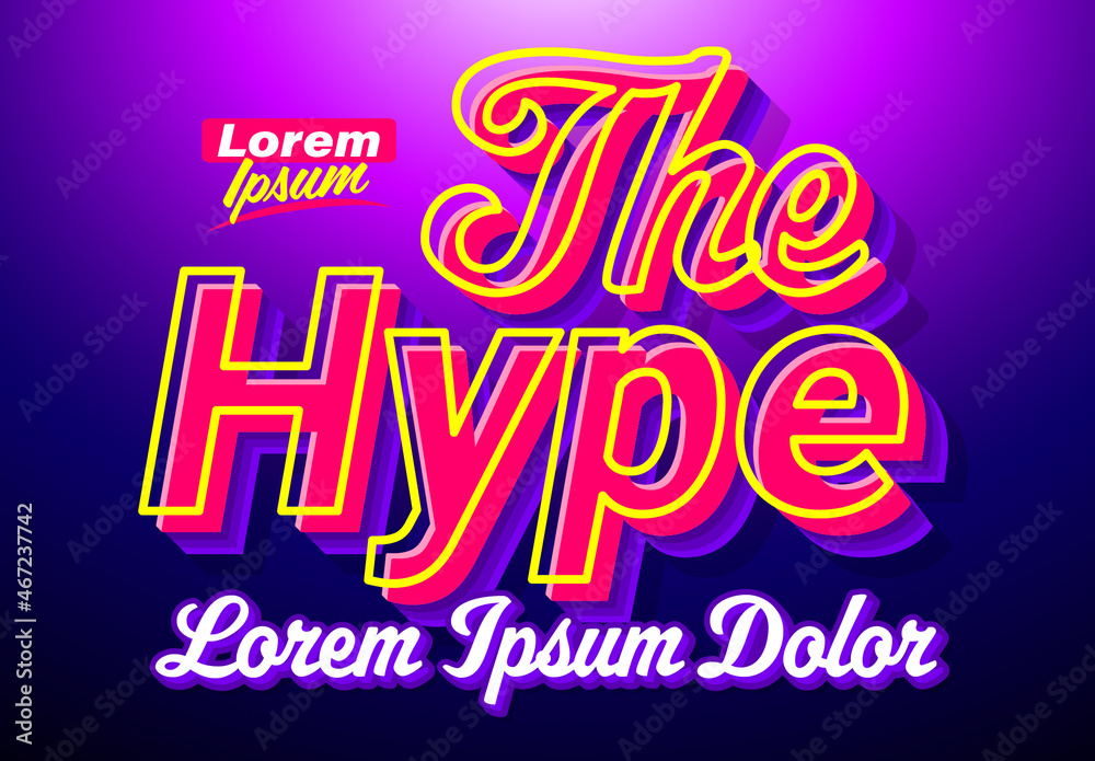 The Hype Cool Modern Pop Text Effect Stock Template | Adobe Stock