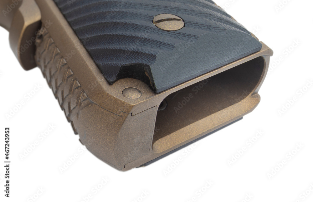 Magazine well empty on a semi auto pistol Stock Photo | Adobe Stock