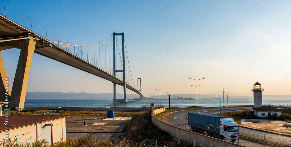 Osmangazi Bridge (Izmit Bay Bridge). IZMIT, KOCAELI, TURKEY. Longest ...