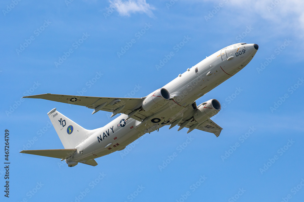 TOKYO, JAPAN - Sep 17, 2018: The P-8A Poseidon is the U.S. Navy's multi ...