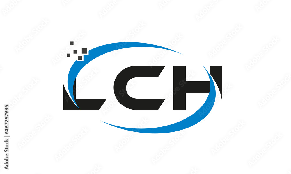 dots or points letter LCH technology logo designs concept vector ...