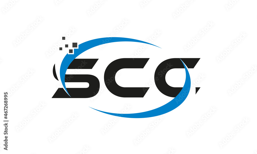 dots or points letter SCC technology logo designs concept vector ...