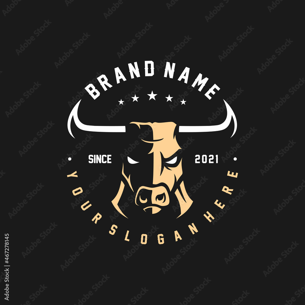 bull logo template Stock Vector | Adobe Stock
