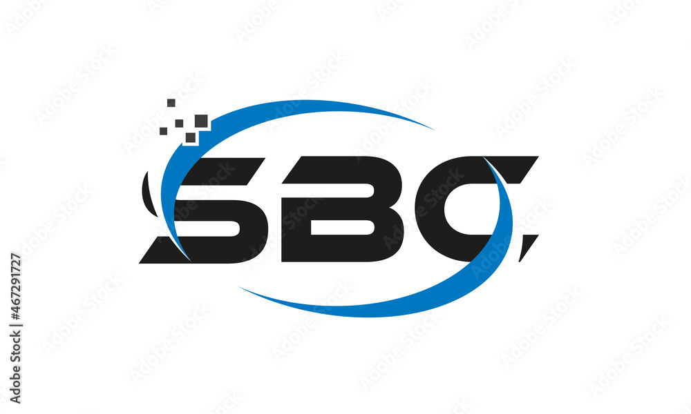 dots or points letter SBC technology logo designs concept vector ...