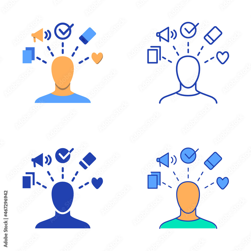 Distracted person icon set in flat and line style Stock Vector | Adobe ...