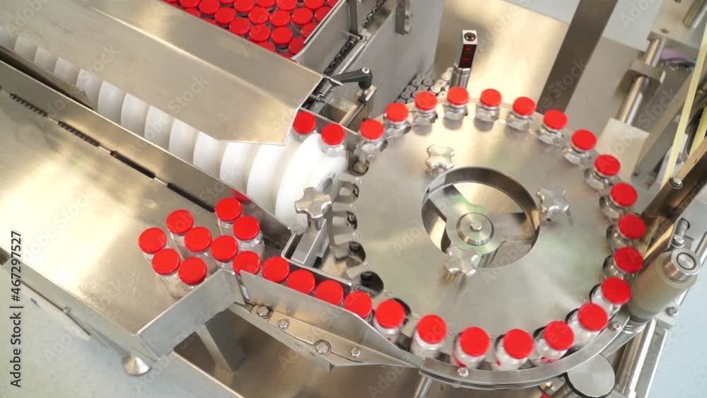 Pharmaceutical manufacturing equipment. SARS-COV-2 COVID-19 Coronavirus ...
