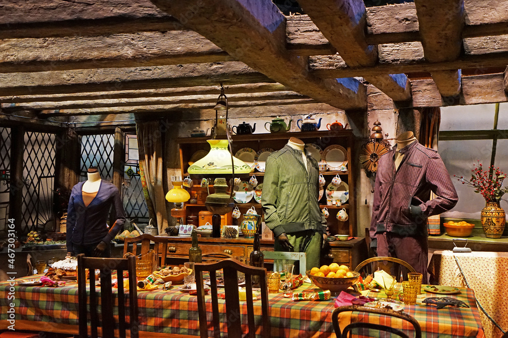Interior decoration of The Burrow (Weasley's house) kitchen and ...