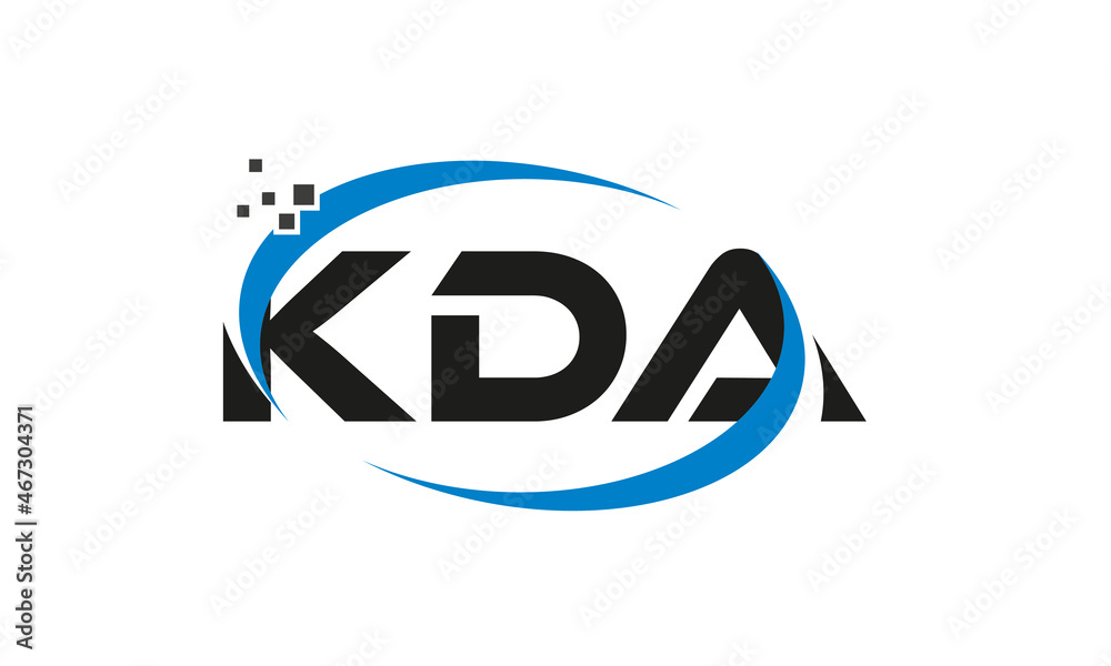 dots or points letter KDA technology logo designs concept vector ...