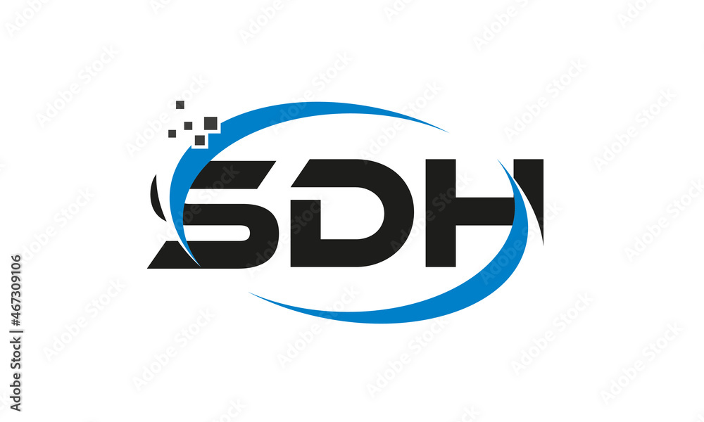 dots or points letter SDH technology logo designs concept vector ...