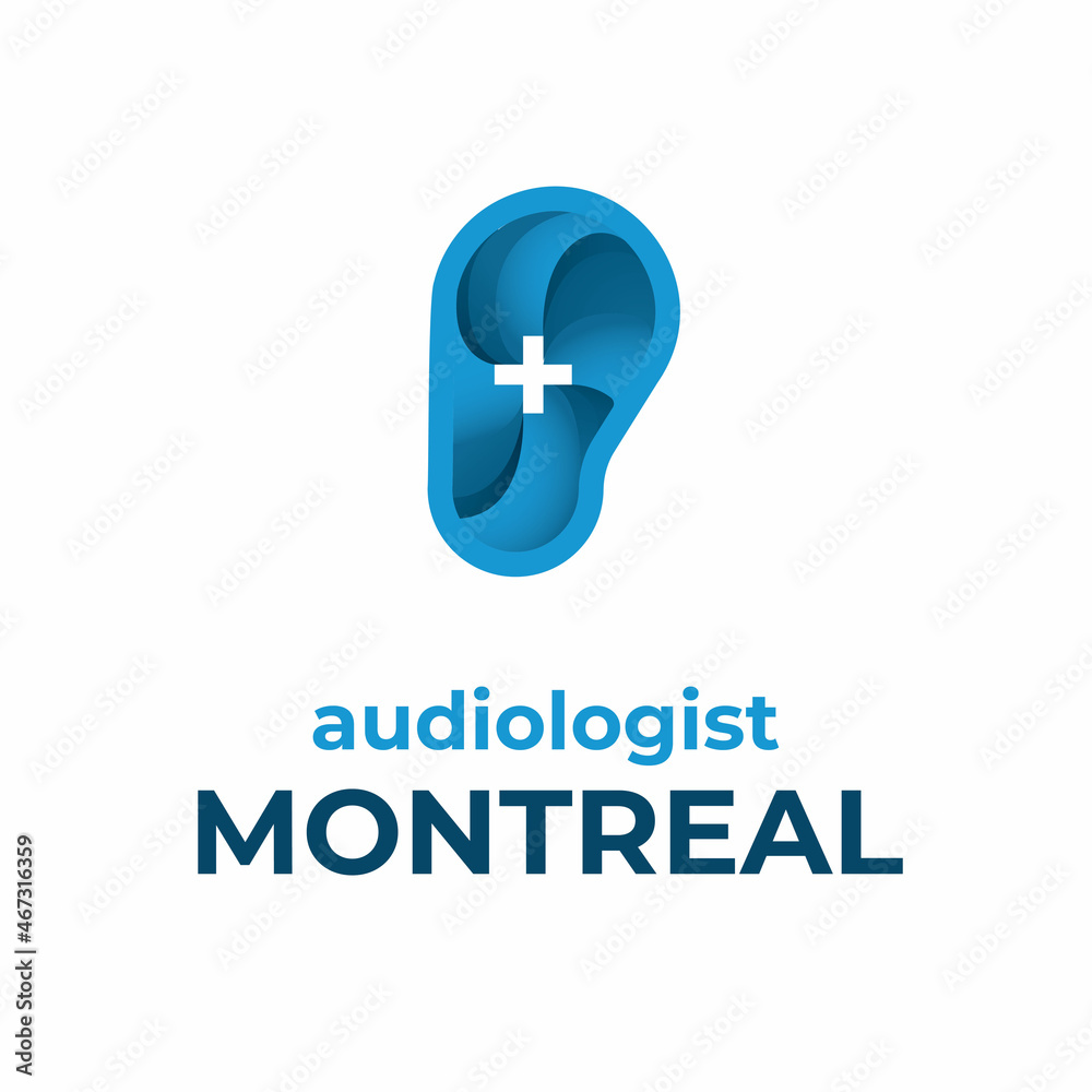 Audiologist Montreal Logo Design Stock Vector | Adobe Stock